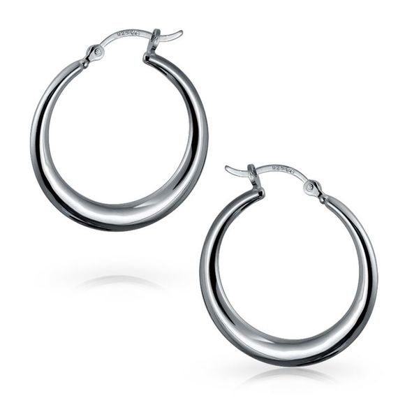 Bling Jewelry | Jewelry | Large Hoop Earrings Sterling Silver Hinged ...